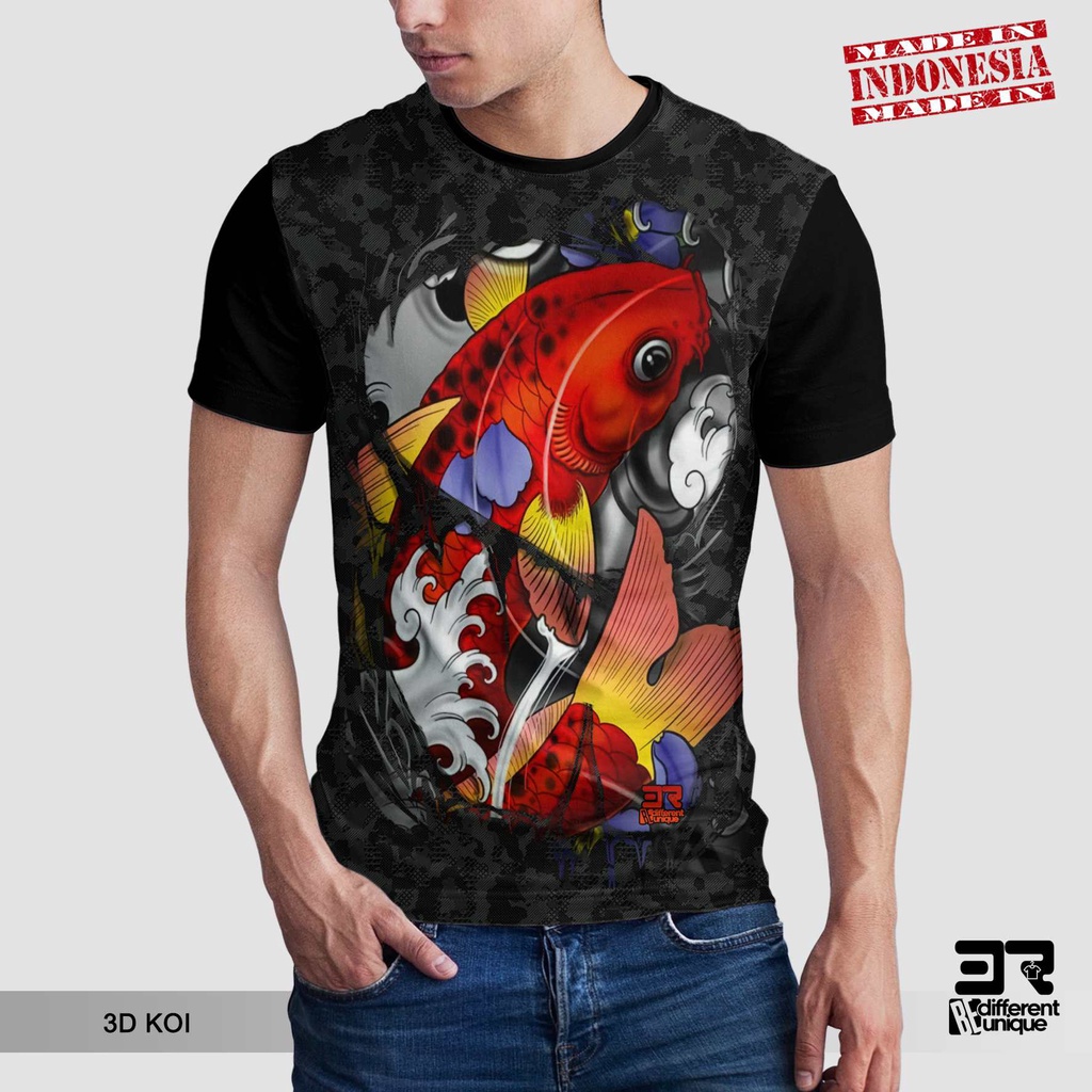 Jual [ COD ] KAOS DISTRO PRINTING GAMBAR IKAN HIAS KOI 3D - BAJU HEWAN ...
