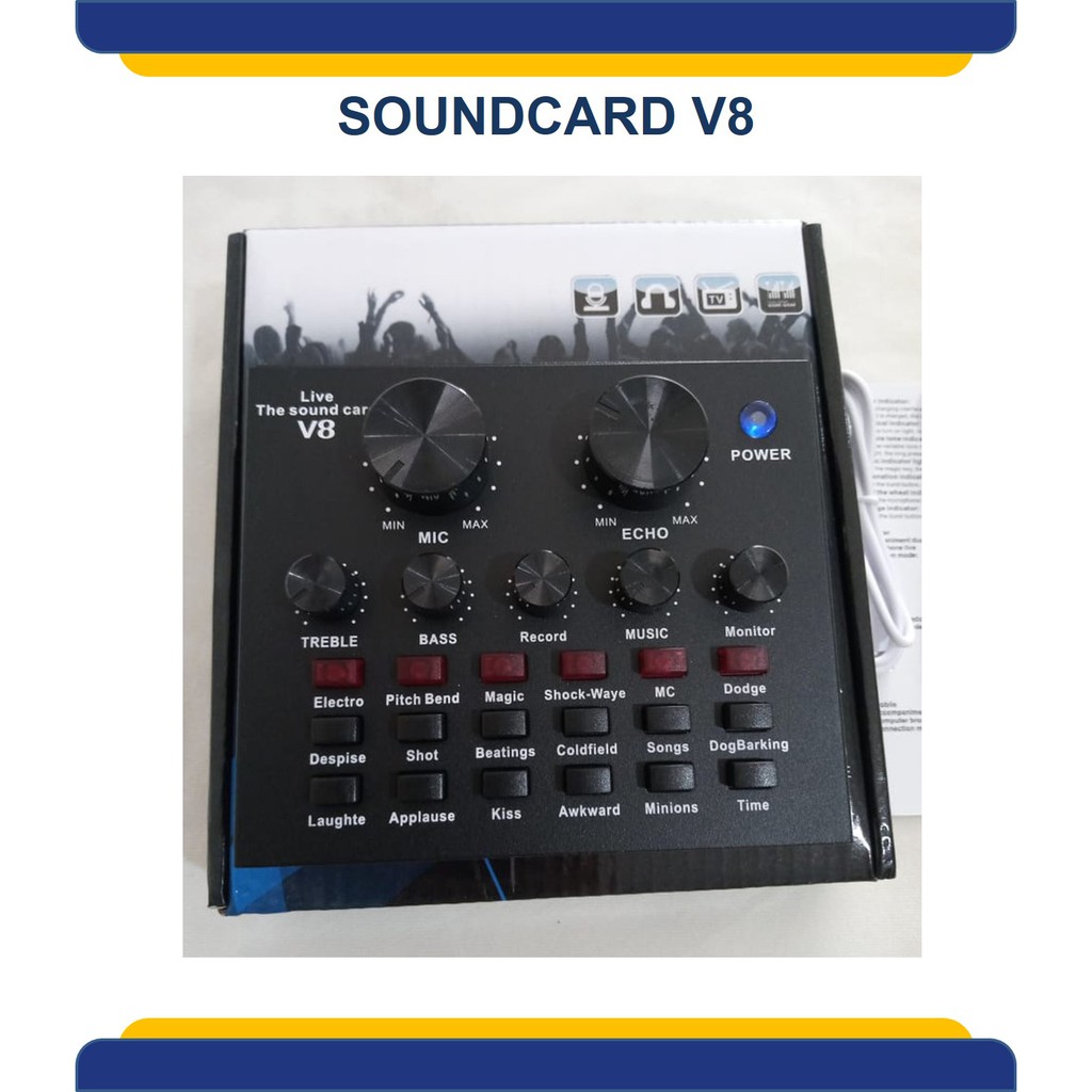 Jual SOUNDCARD V8 Efek Sound Card Elektronik Live Mixer Bluetooth suara ...