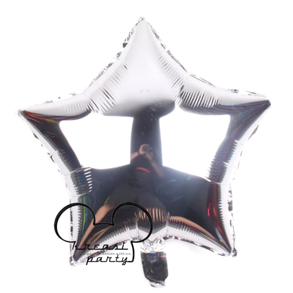 Jual Balon Foil Bintang Silver / Balon Foil Star / Balon Bintang ...
