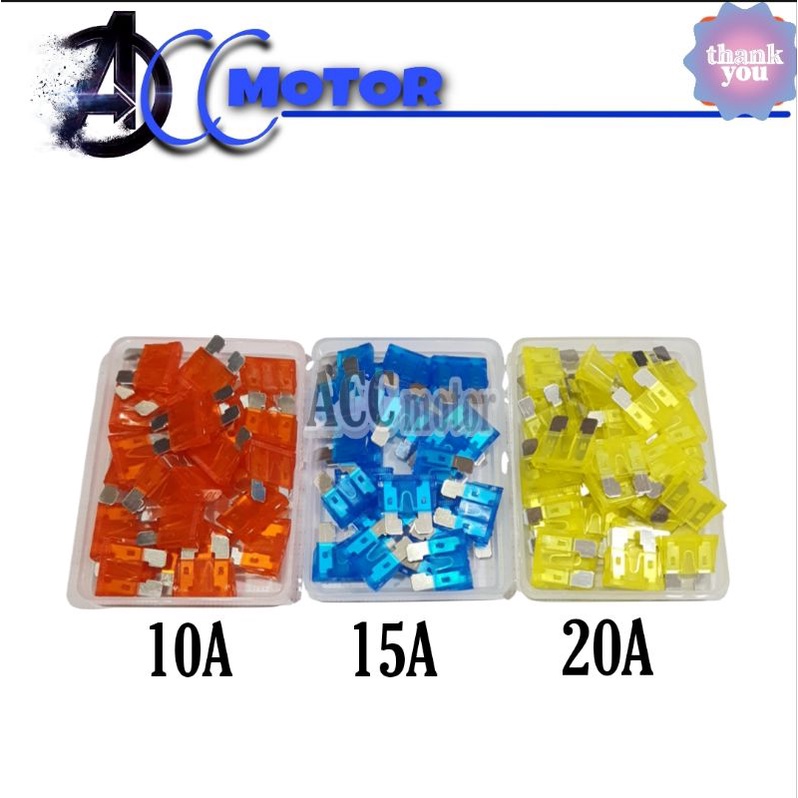 Jual SEKRING FUSE TANCAP COLOK ISI 10PCS 10A/15A/20A KHARISMA/MIO/SUPRA ...