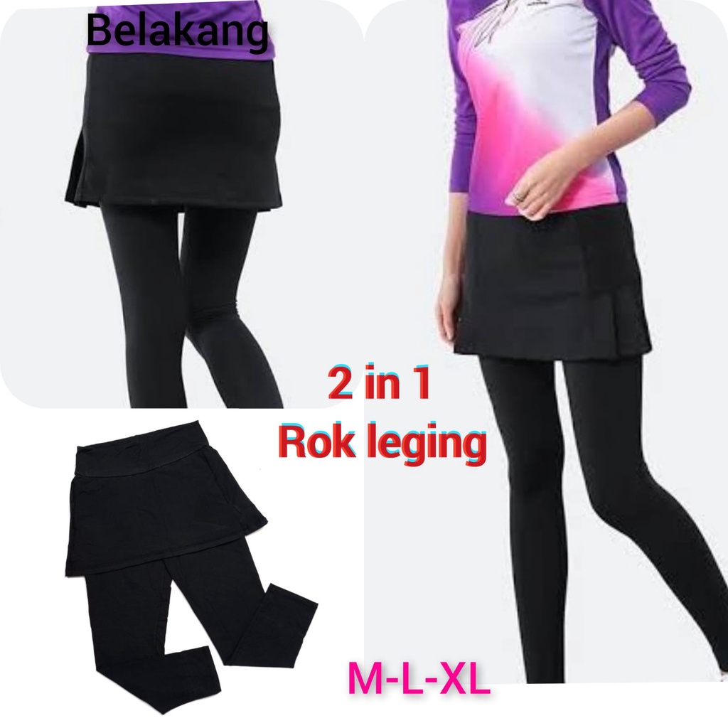 Jual leging rok 2in1 sepasang rok leging sporty leging rok olahraga ...