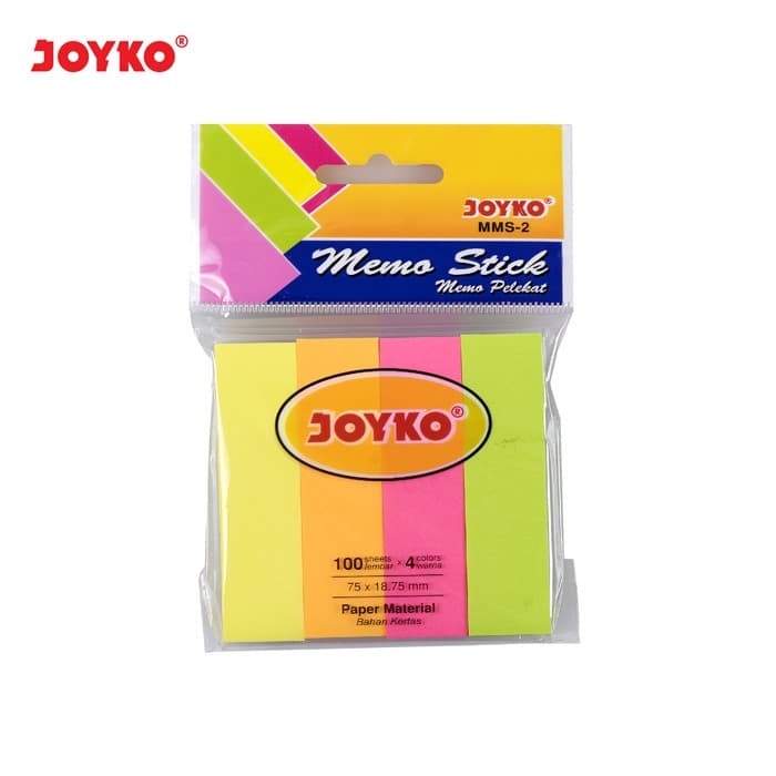Jual Memo Stick / Sticky Note Joyko MMS-2 Bendera Isi 4 Warna 75 x 18 ...