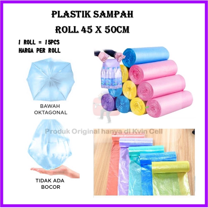 Jual Kantong Plastik Sampah Roll Besar Hitam Jumbo Kecil 45x50 Gulung ...