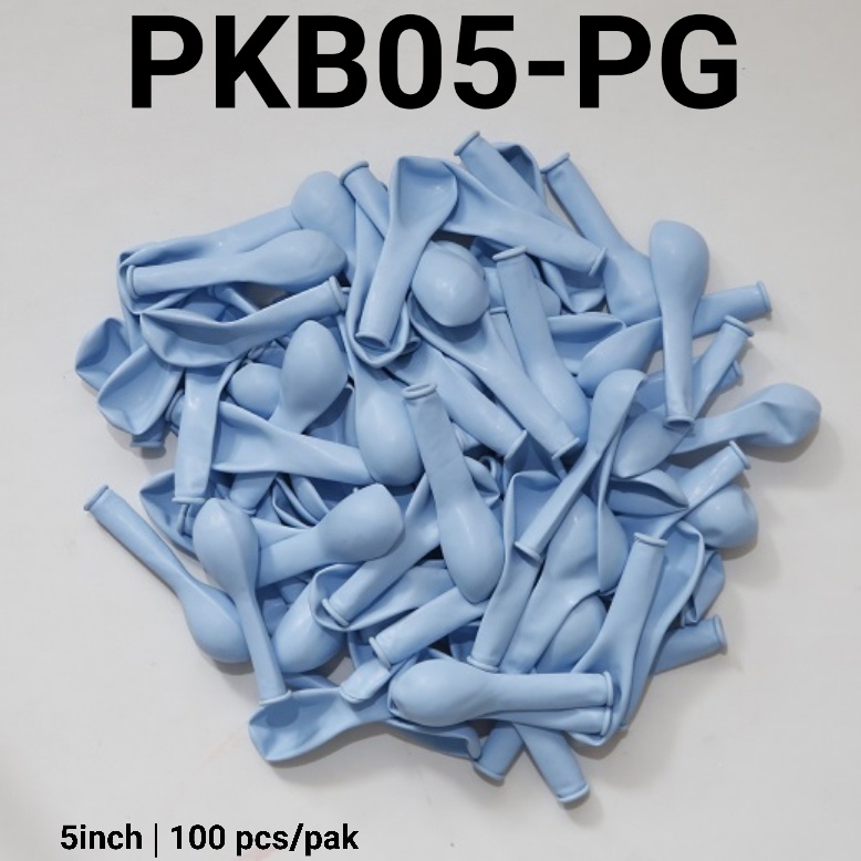 Jual PKB05-PG Balon latex 5 inch 1 pak 100 makaron pastel biru blue ...