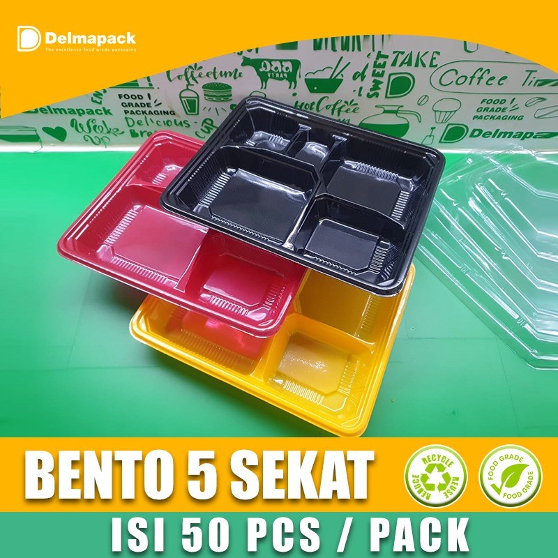 Jual Mika Bento Sekat 5 - Box Bento Sekat 5 + Tutup - Tempat Makan ...