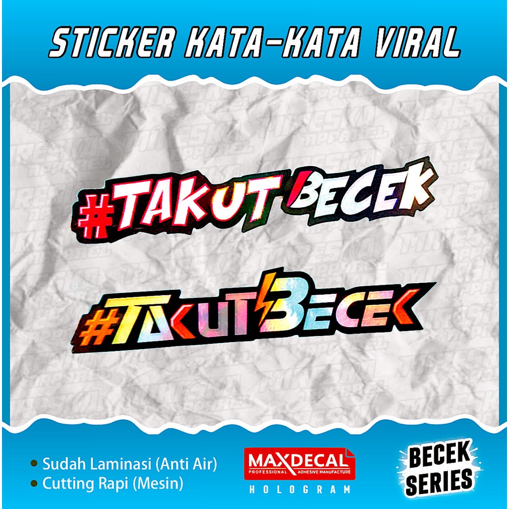 Jual Terbaru!! Stiker Viral Hologram Terlaris BECEK Series / Sticker ...
