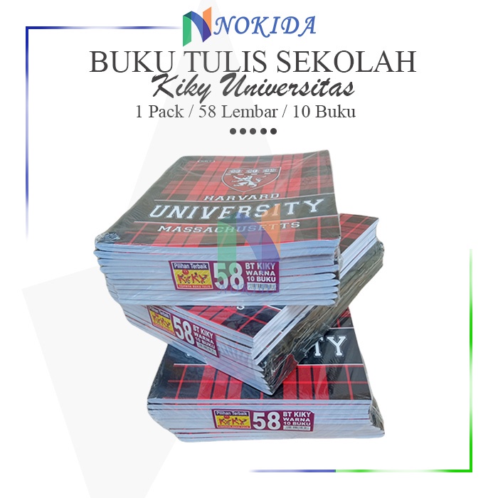 Jual Nokida Buku Tulis Sekolah Campus Kiky A5 [58 Lembar/10 Buku ...