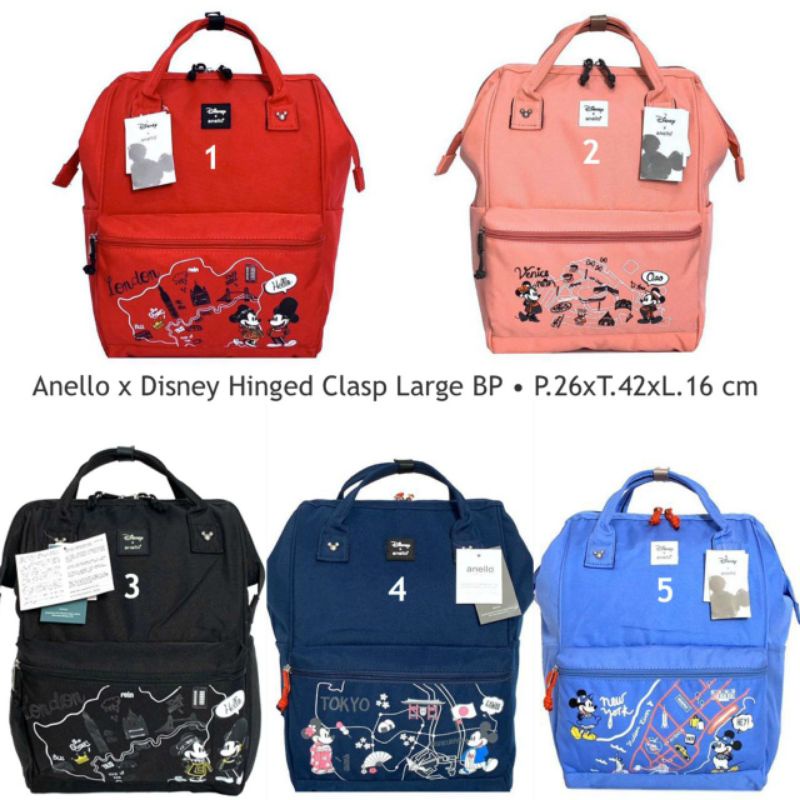 Jual Tas Ransel Besar Anello Hinged Clasp Disney Mickey Mouse | Shopee ...