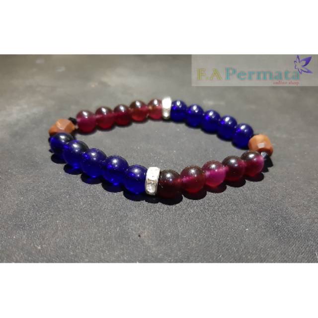 Jual GELANG BATU GIOK MERAH PIGEON BLOOD BLUE KASMIR KAYU KOKA 3in1 ...