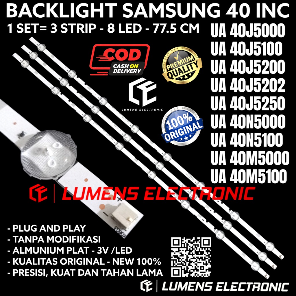 Jual BACKLIGHT LED TV SAMSUNG 40 INC UA 40J5000 40J5100 40J5200 40J5202 ...