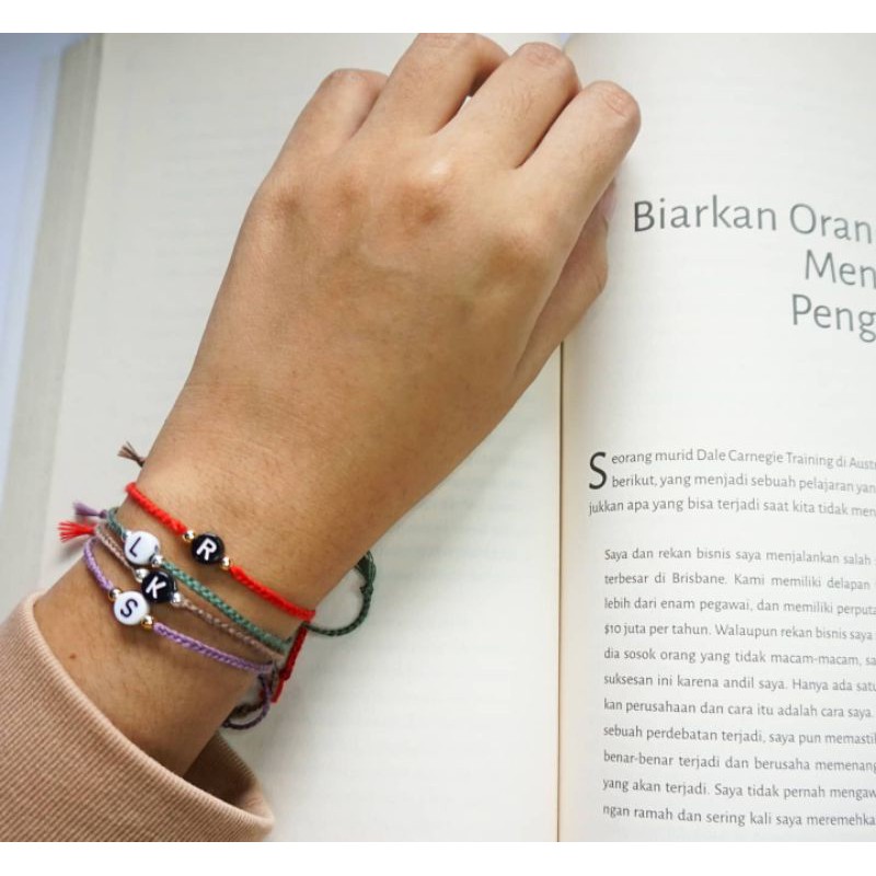 Jual NALU - INITIAL | gelang tali simple wanita murah inisial nama ...