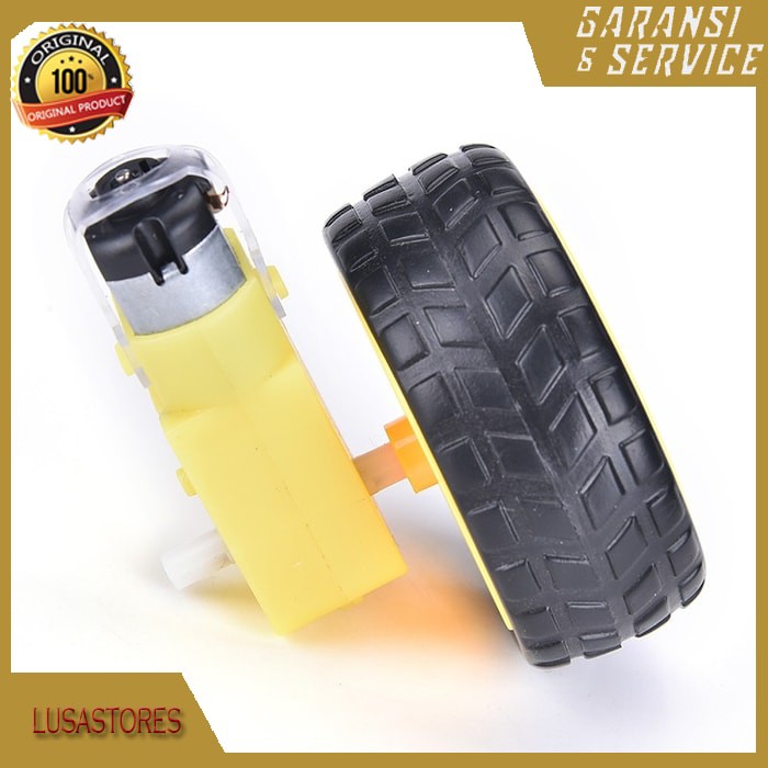 Jual Roda Mobil Robot Pintar Plastik Dinamo Motor DC 3-6V untuk Arduino ...