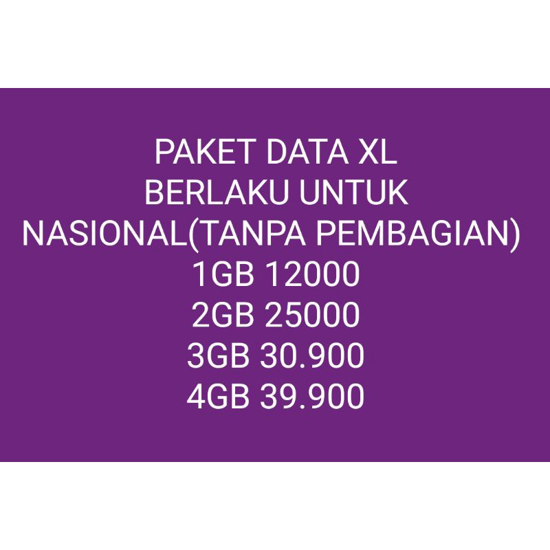 Jual XL DATA NASIONAL | Shopee Indonesia