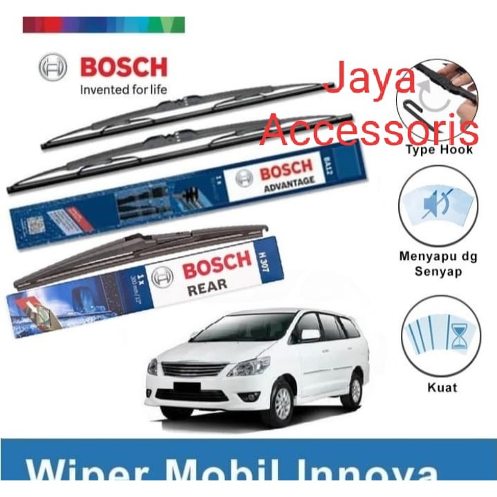 Jual Wiper BOSCH Depan & Belakang Advantage Kijang Innova 24" & 16" + H307 | Shopee Indonesia