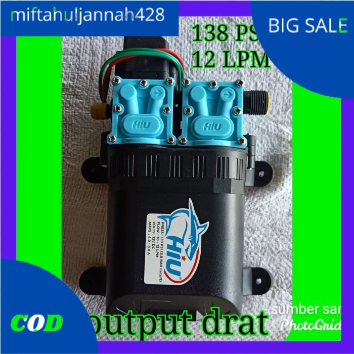 Jual pompa air HIU DOBEL POMPA dc 12 volt 12 LPM 138 PSI | Shopee Indonesia