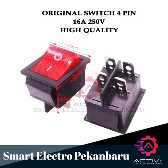 Jual ORIGINAL SWITCH ON OFF 4 PIN 16A 250V BESAR LAMPU 20A 125V saklar ...