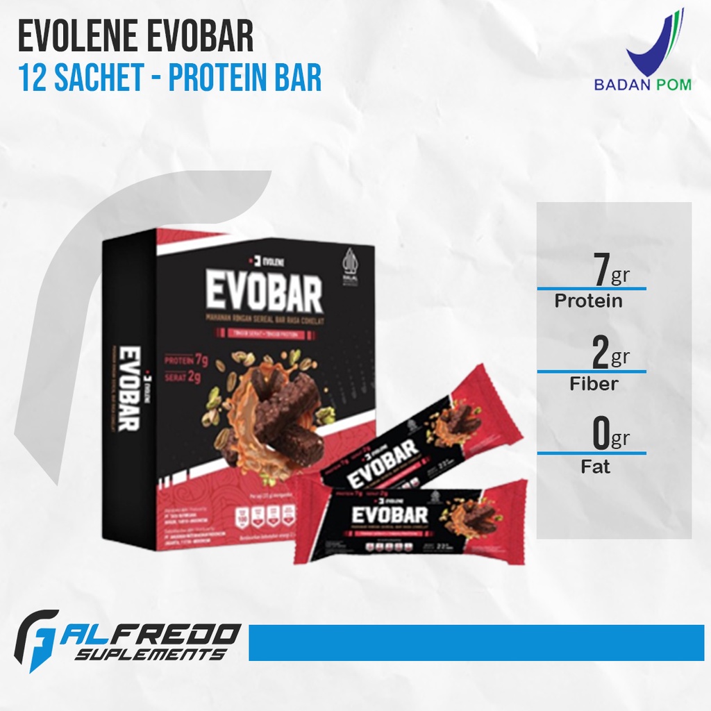 Jual Evolene Evobar Protein Bar 1 Box 12 Sachet BPOM Camilan Sehat ...