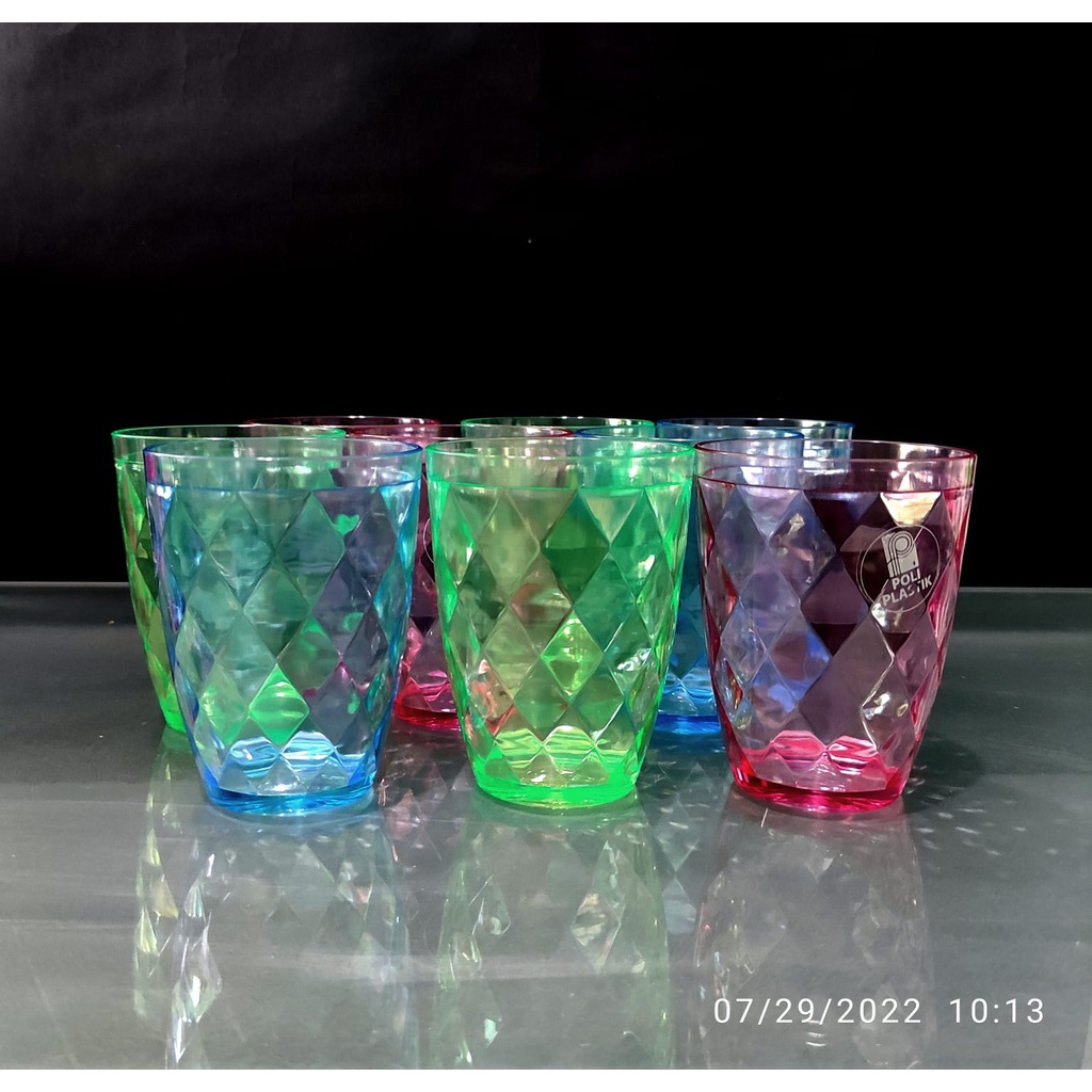 Jual (ISI 3pc) Gelas / Gelas cantik/ Transparant Glass/ Akrilik/ Cafe ...