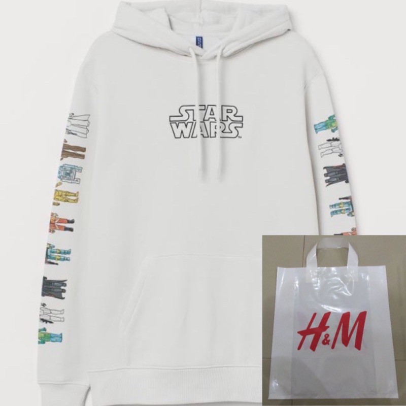 Jual (COD) Hoodie h&m star wars white FREE PAPERBAG | Shopee Indonesia