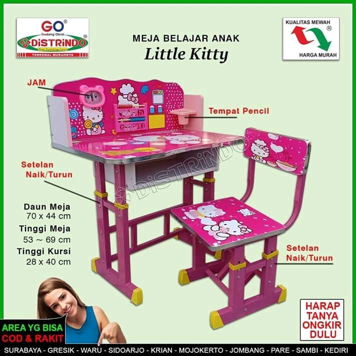 Jual Meja Belajar Balita Import Gambar Karakter Mewah Tinggi Meja ...