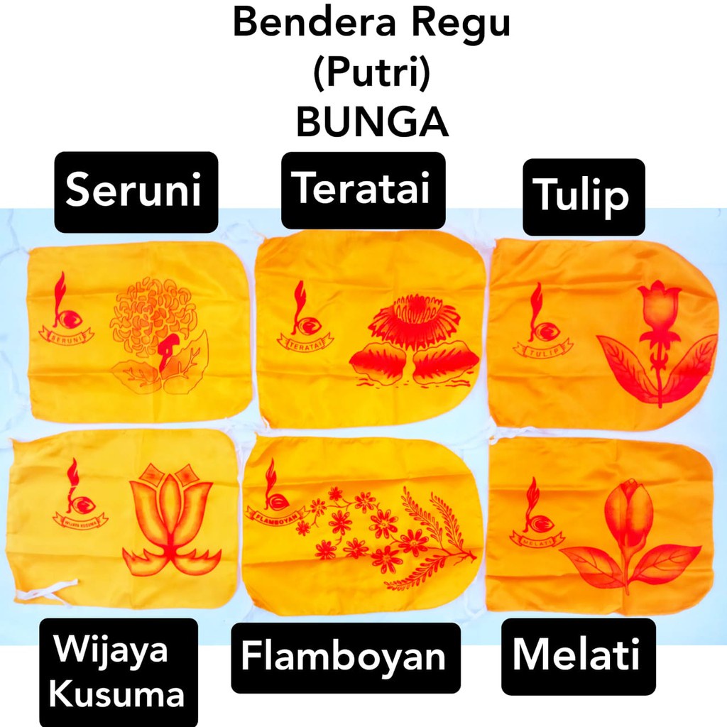 Jual BENDERA PRAMUKA|REGU PUTRA(HEWAN)| PUTRI(BUNGA) | Shopee Indonesia
