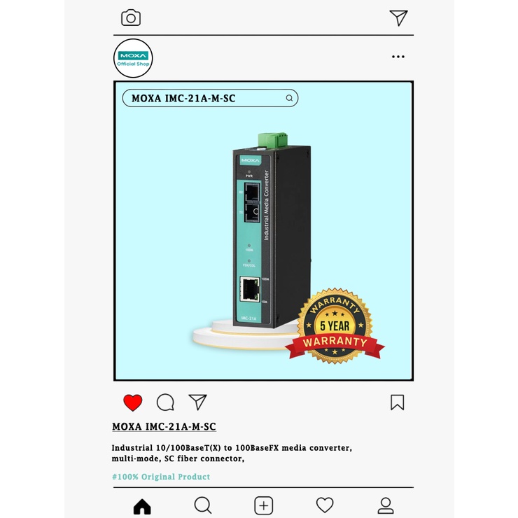 Jual Moxa IMC-21A-M-SC Series Industrial 10/100BaseT(X)-to-100BaseFX media converters | Shopee ...