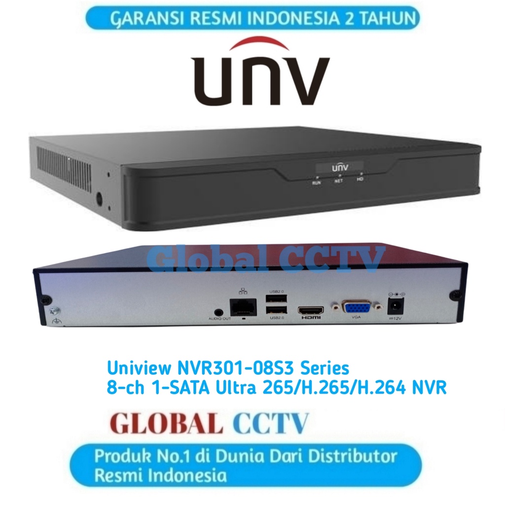 Jual UNIVIEW NVR301-08S3 NVR UNIVIEW 8 CHANNEL / NVR UNV 8 CHANNEL | Shopee Indonesia