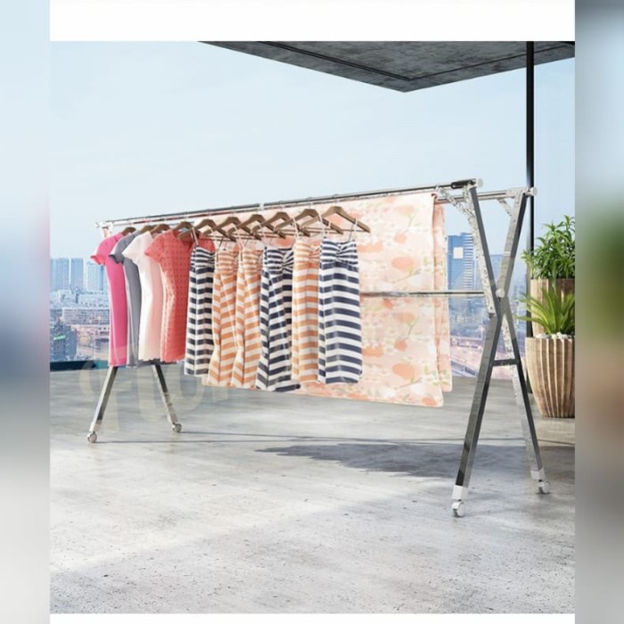 Jual Jemuran Baju Portable.Jemuran baju lipat Stainless Steel | Shopee ...