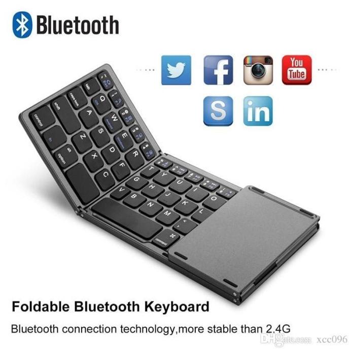 Jual B033 - Three Layers Generic Mini Bluetooth Foldable Keyboard ...