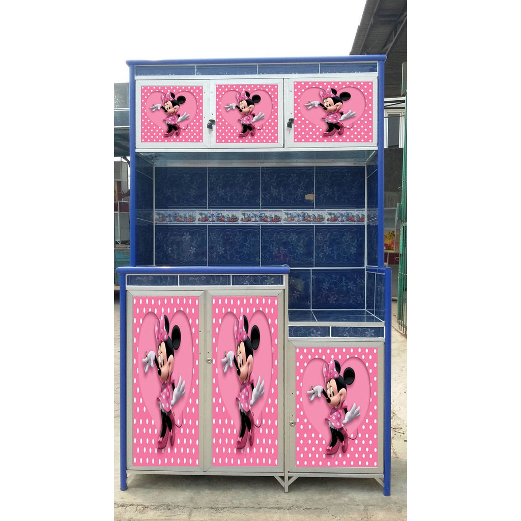 Jual sticker rak piring motif minie mouse 3 pintu | Shopee Indonesia