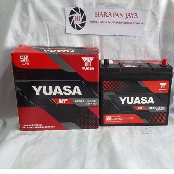 Jual AKI MOBIL YUASA MF NS60L / 46B24L (45 AH) (KERING) | Shopee Indonesia