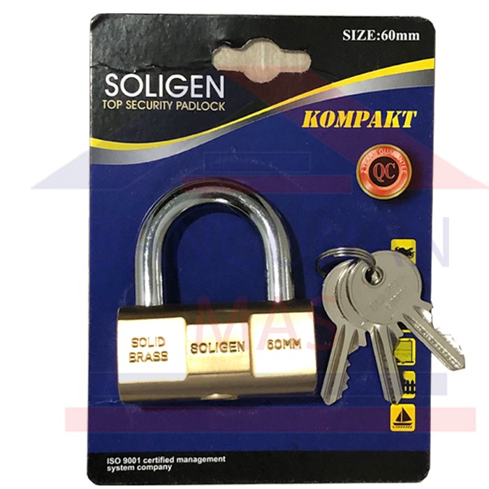 Jual GEMBOK SOLIGEN 60MM KUNINGAN/GEMBOK V SOLIGEN 60MM /GEMBOK ANTI ...