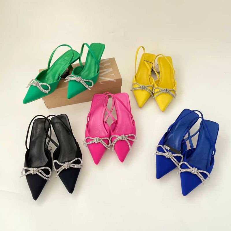 Jual PROMO SALE Shoes Zara Heels 3 cm Sepatu Sandal Pesta Hitam Pink ...