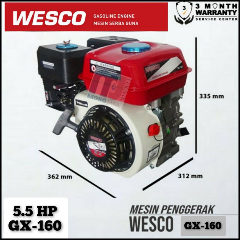 Jual Mesin Penggerak 6,5HP Engine Wesco GX-160 Bensin Mesin Serbaguna 6,5Pk | Shopee Indonesia