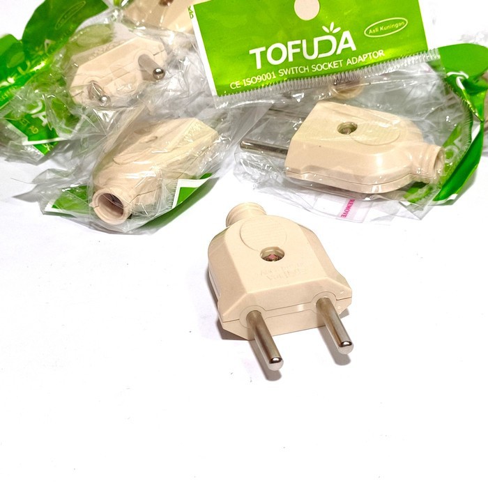 Jual Steker mini jumbo / stecker gepeng mini putih krem colokan listrik ...