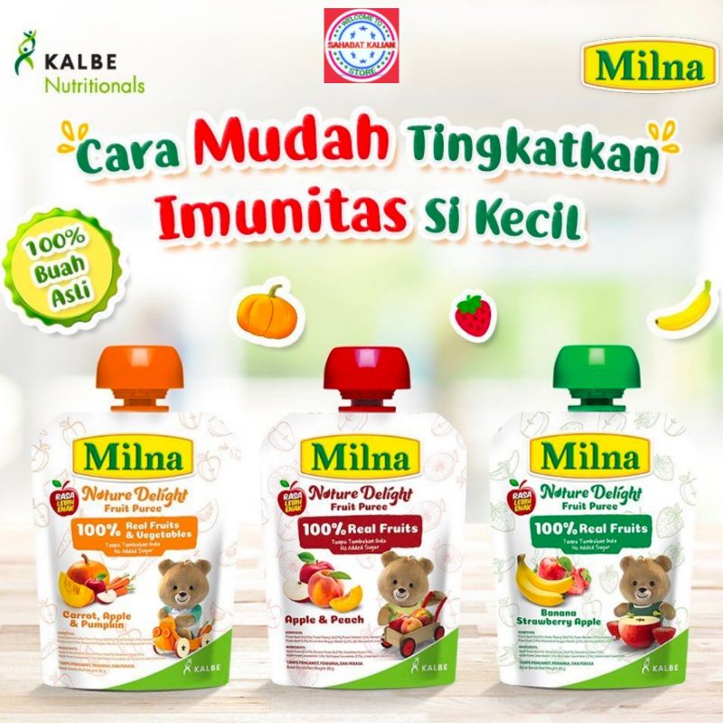 Jual MILNA NATURE DELIGHT FRUIT PUREE 80 GR | Shopee Indonesia