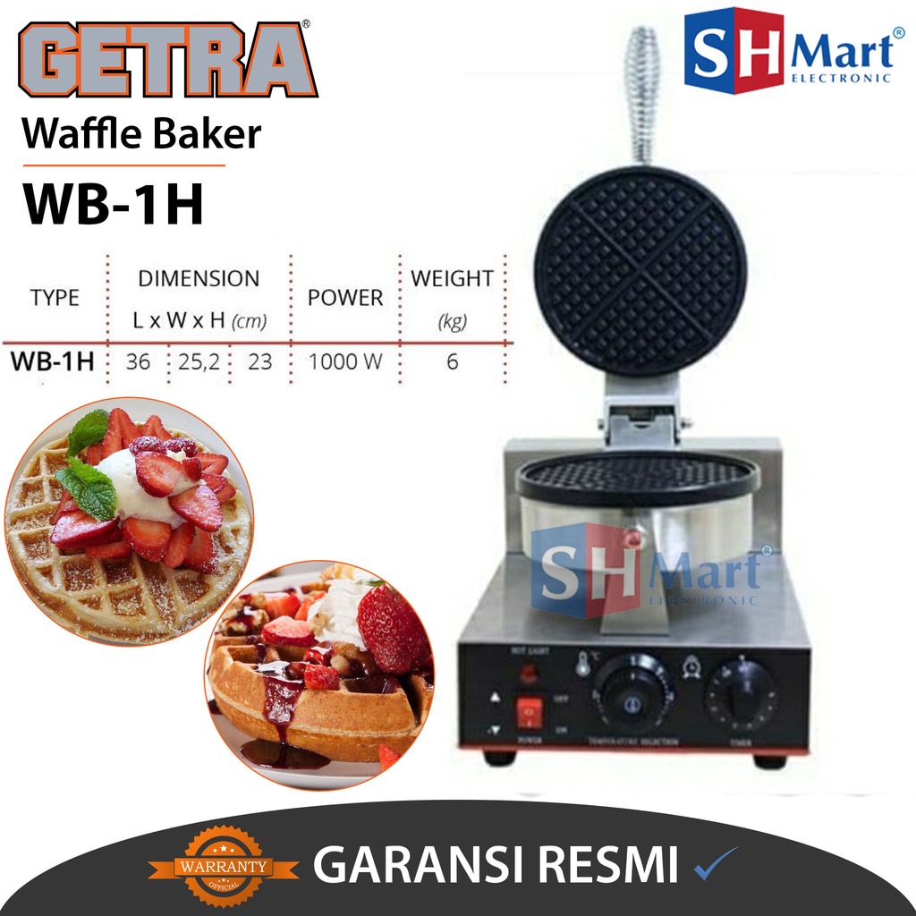 Jual GETRA WAFFLE BAKER WB -1H / MESIN CETAK CONE ES KRIM WB1H DIAMETER ...