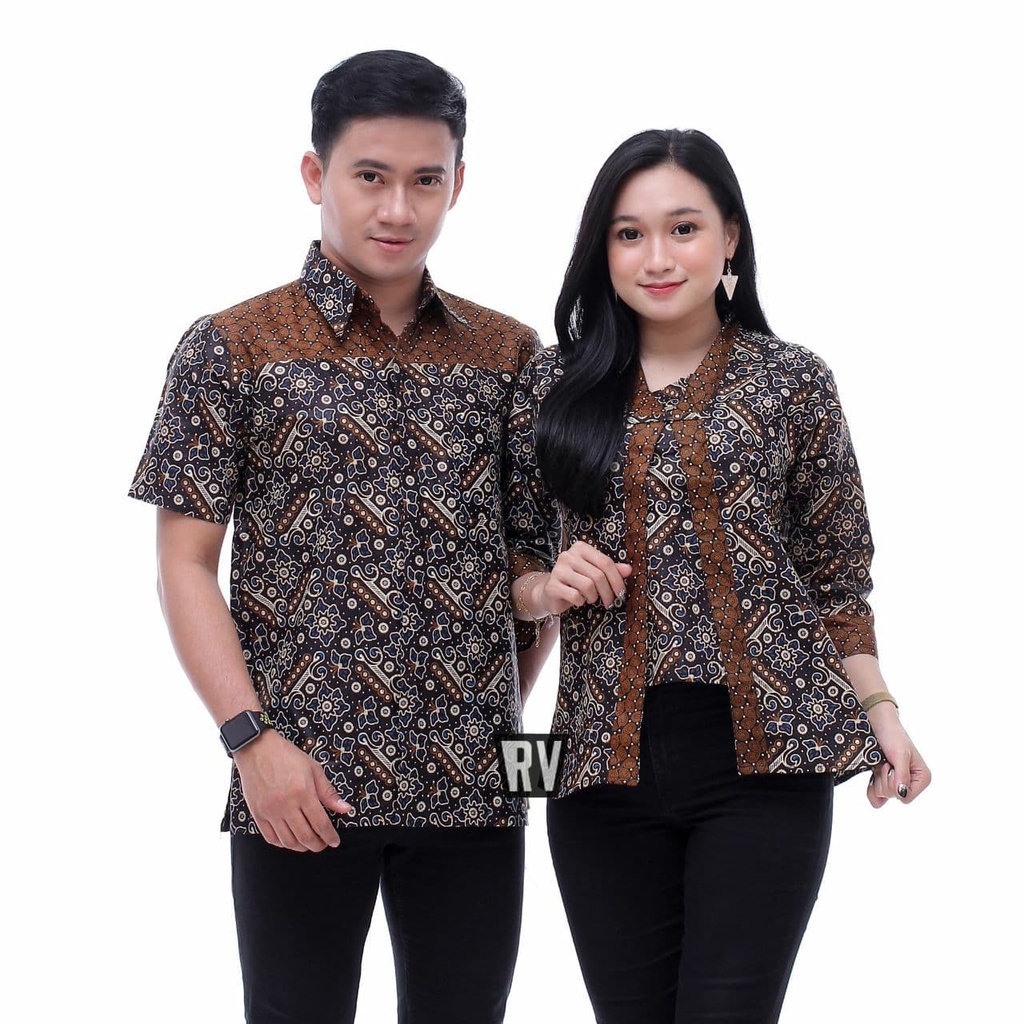 Jual Seragam Batik Kantor - Set Couple Baju Batik motif coklat - Couple ...