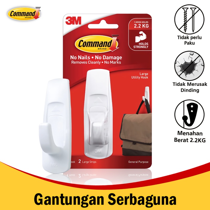 Jual TcHome Gantungan Serba Guna 3M Large Hook 17003 Command | Shopee Indonesia
