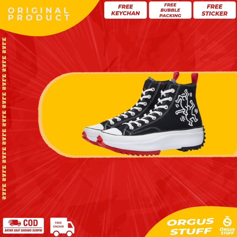 Jual CONVERSE RUN STAR HIKE HI x KEITH HARING BLACK WHITE SUPER LIMITED ...