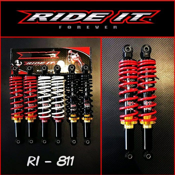 Jual Shock Sok Skok Belakang Ride It 811 Hitam Merah Putih 280 320 340 ...
