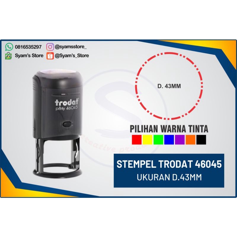 Jual Stempel TRODAT 46045, stempel bundar, dinas, pemerintah, logo ...