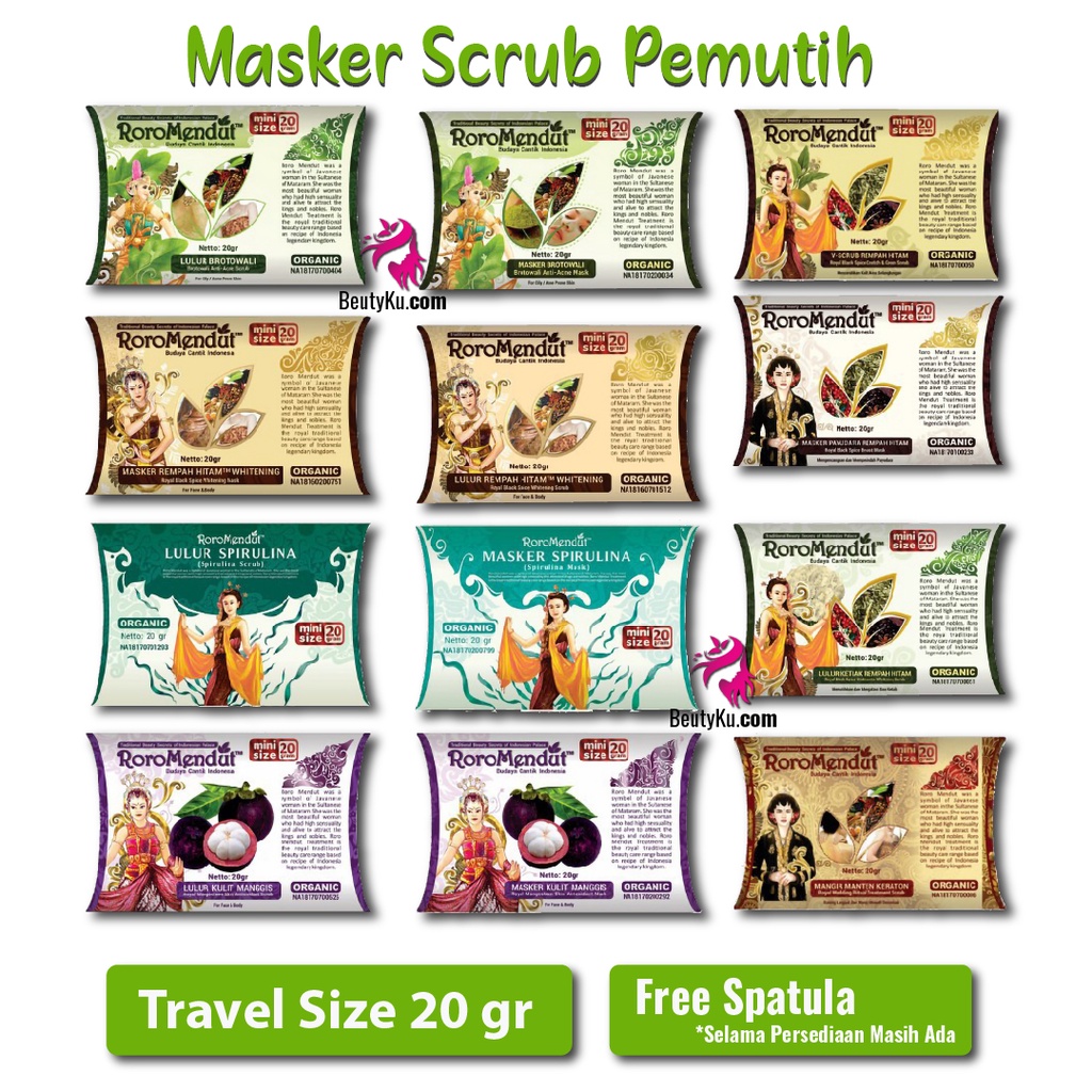 Jual RORO MENDUT MASKER WAJAH LULUR ROROMENDUT PERAWATAN KECANTIKAN ALL ...