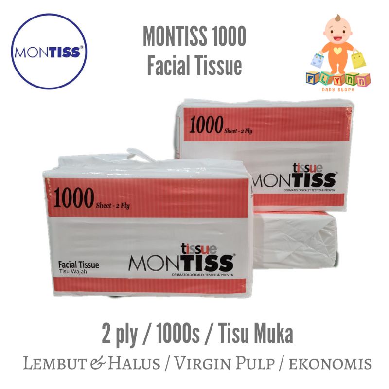 Jual Montiss Facial Tissue 1000 s / Tisu Muka Montiss 1000 lembar ...