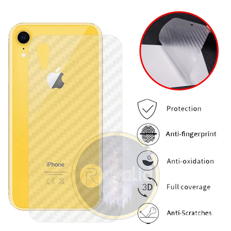 Jual Skin Carbon IPHONE XR Garskin Carbon Back Sticker Carbon REAL ...