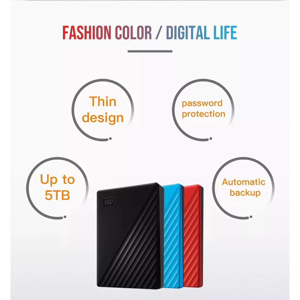 Jual WD 2TB My Passport Portable External Mobile Hard Drive 1TB 2TB 1TB ...