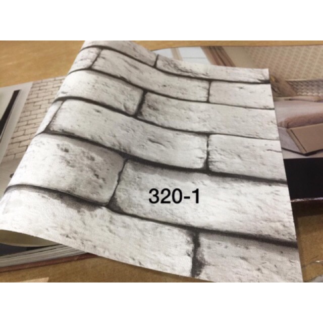 Jual Wallpaper Dinding Batu Bata Putih 3D Roll Besar Korea | Shopee ...