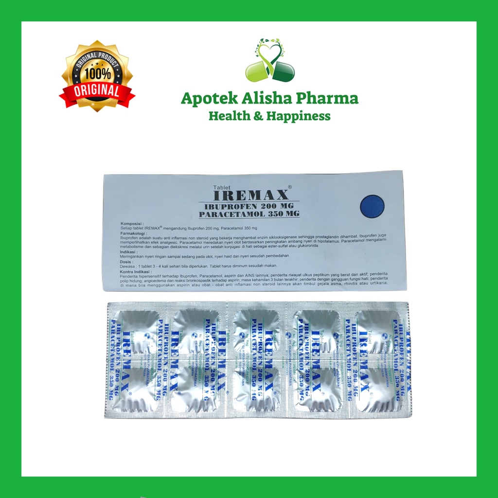 Jual Iremax Box isi 100 dan Strip isi 10 Tablet Pereda Nyeri | Shopee Indonesia