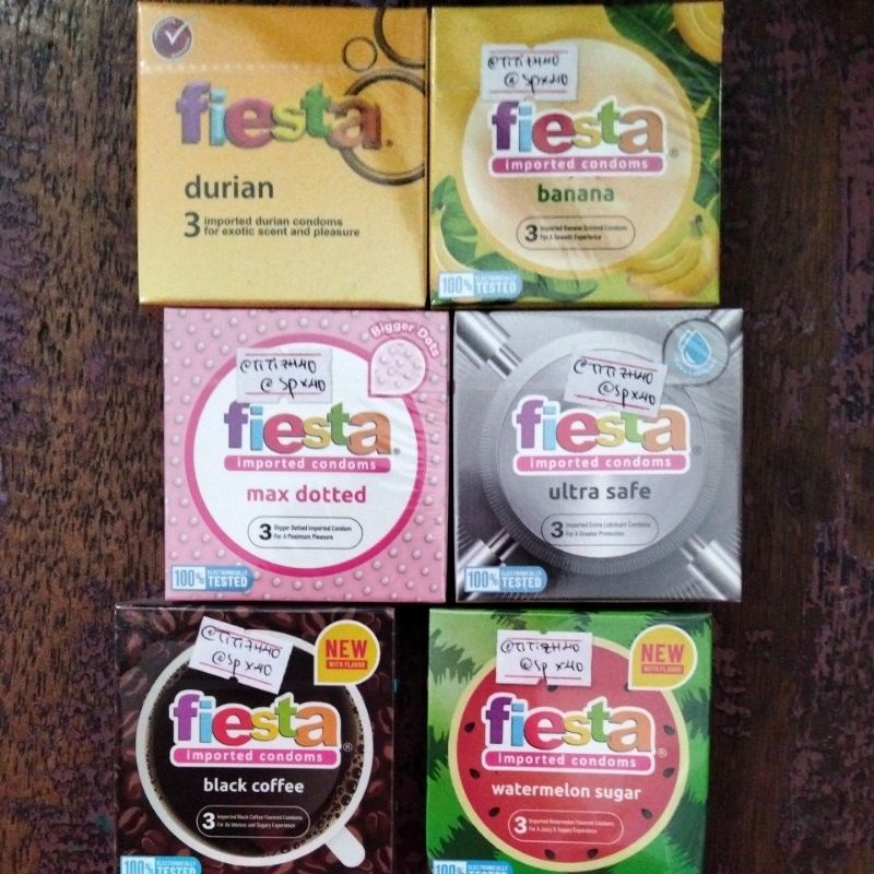 Jual Fiesta imported CONDOM'S/Alat Kontrasepsi CONDOM'S 1 kotak @3 pcs ...