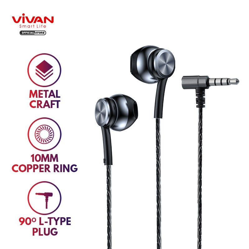 Jual VIVAN Wired Earphone Headset Deep Bass Metal AudiO Quality Q12 ...